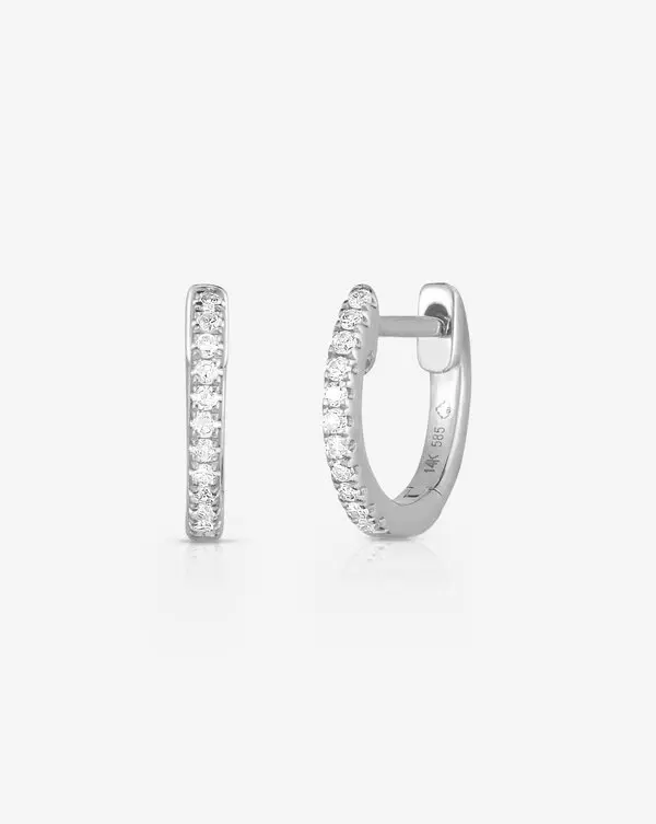 Ring Concierge 14k Gold Petite Diamond Huggie Earrings