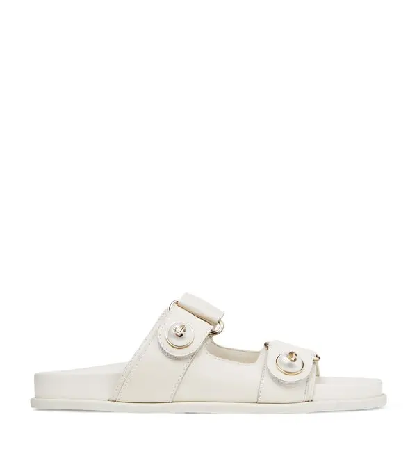 JIMMY CHOO Fayence Leather Sandals - White
