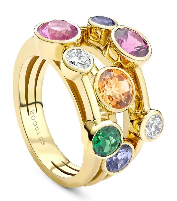 BOODLES Raindance Gold, Diamond, And Gemstone Ring