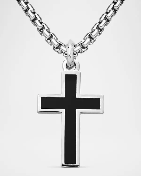 David Yurman Exotic Stone Cross Pendant - Black Onyx