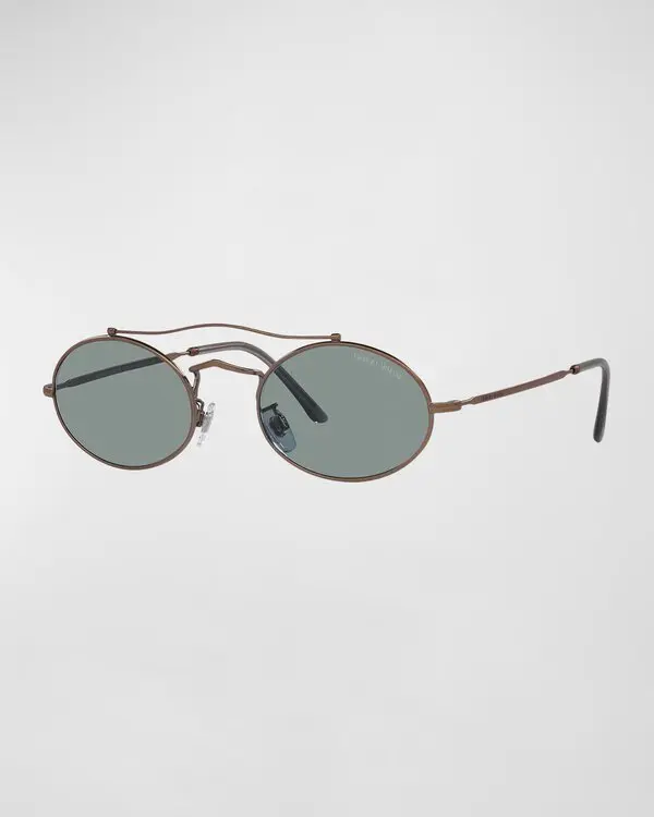 Giorgio Armani Oval Aviator Sunglasses - Matte Bronze
