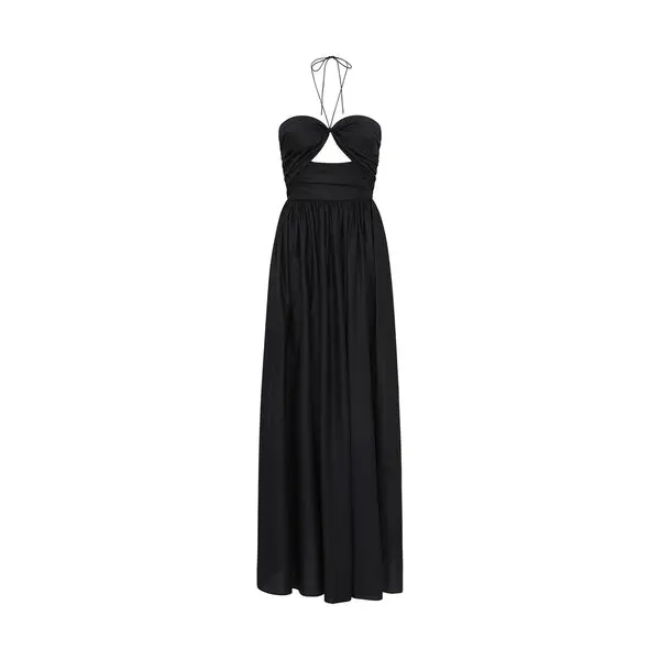 slim fit dress slacks Erika Peña Lola Bohemian Halter Maxi Dress Black / O/S main image 0