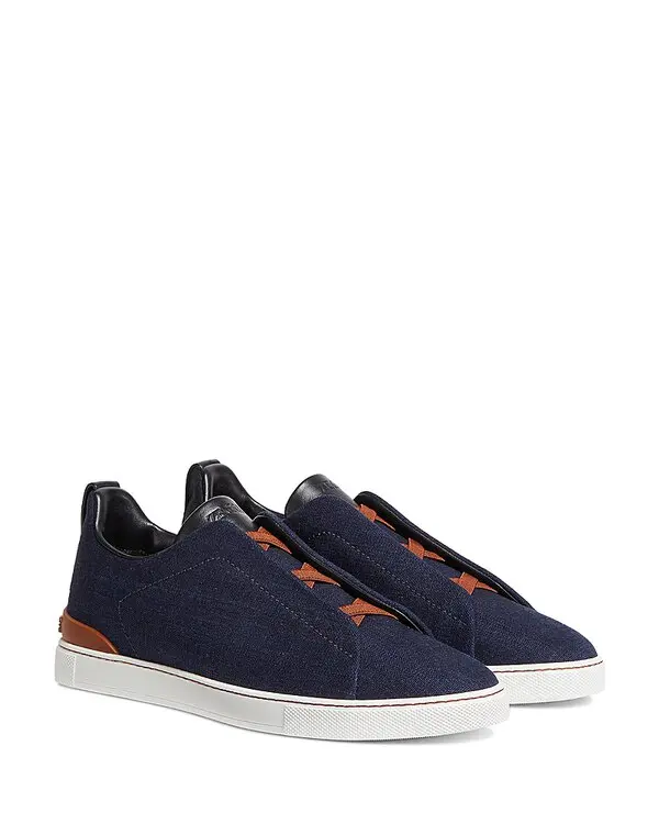Zegna Triple Stitch Low Top Sneakers