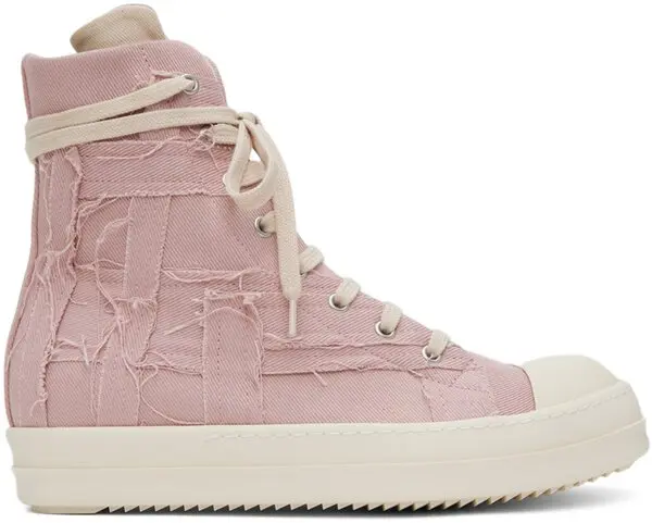 Rick Owens Pink Slashed Sneakers In 6311 Faded Pink/Milk - 36% Off 