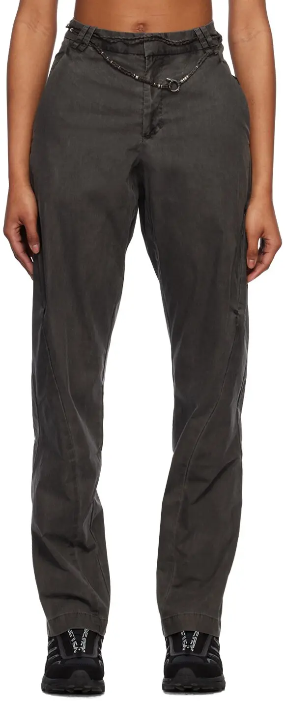 Hyein Seo Gray Paneled Trousers In Charcoal - 57% Off | Editorialist
