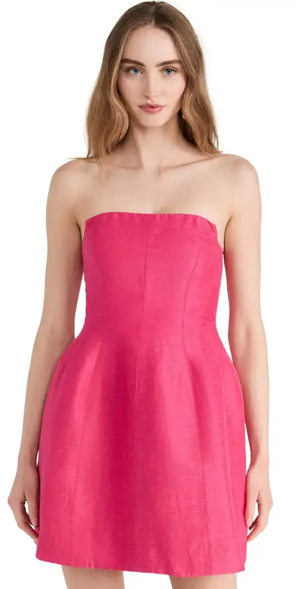 Aje Baret Strapless Mini Dress In Hot Pink - 70% Off | Editorialist