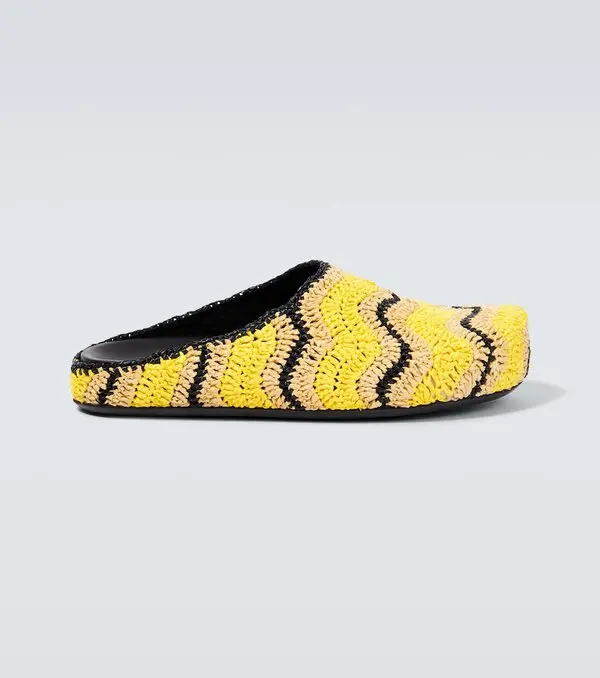 Marni X No Vacancy Inn Woven Mules - Yellow