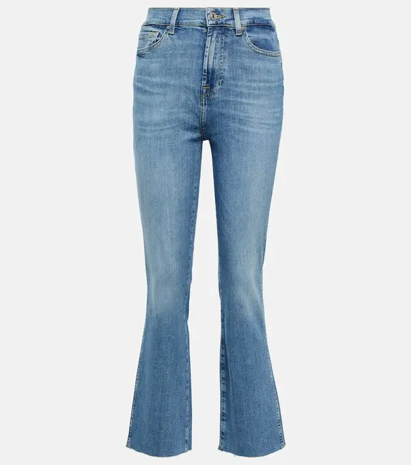 7 For All Mankind Slim Kick High-rise Jeans - Blue