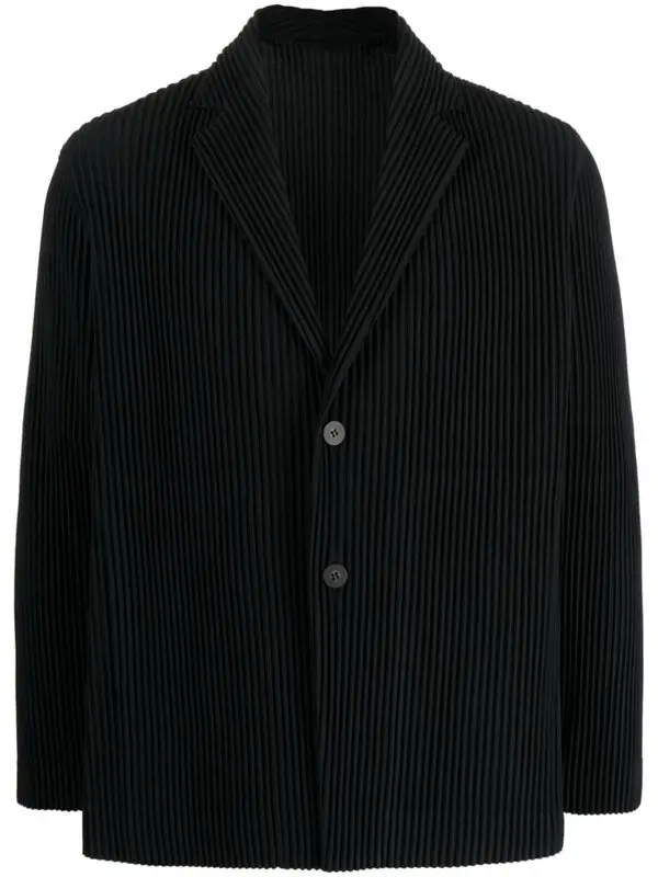 Issey Miyake Plissé Single-breasted Blazer - Black
