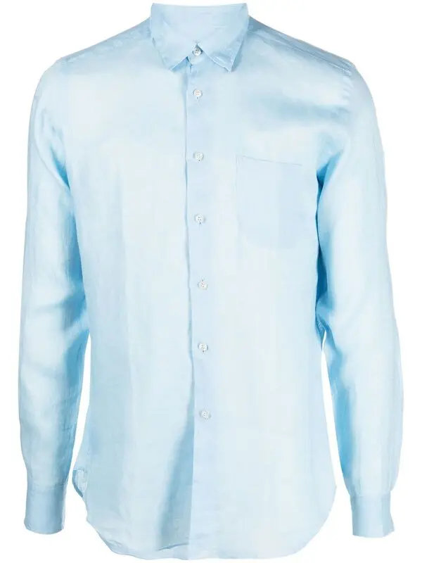 PENINSULA SWIMWEAR Button-down Fastening Linen Shirt - Blue