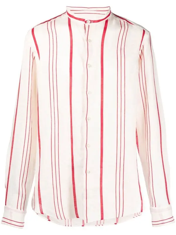 PENINSULA SWIMWEAR Stripe-print Long-sleeved Shirt - White