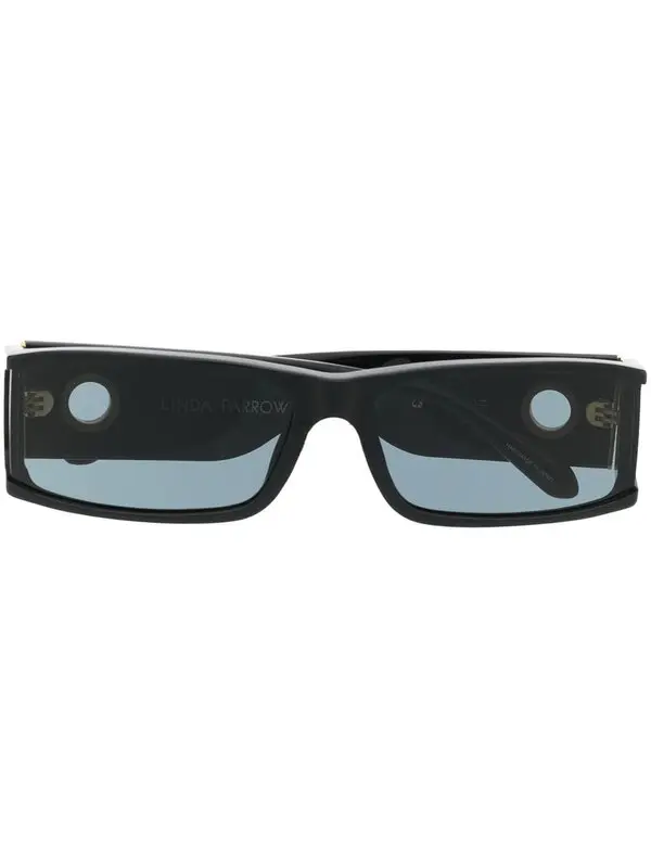 Linda Farrow Mya Rectangle-frame Sunglasses - Black
