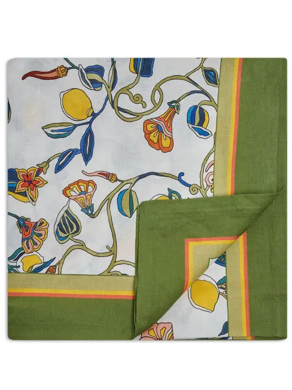 La DoubleJ Medium Floral-print Tablecloth - White