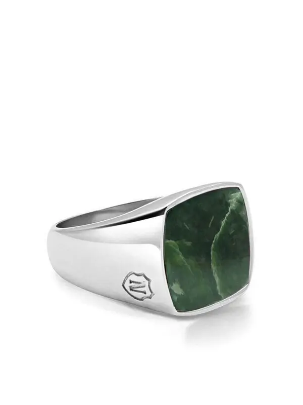 NIALAYA JEWELRY Plated Jade Ring - Silver