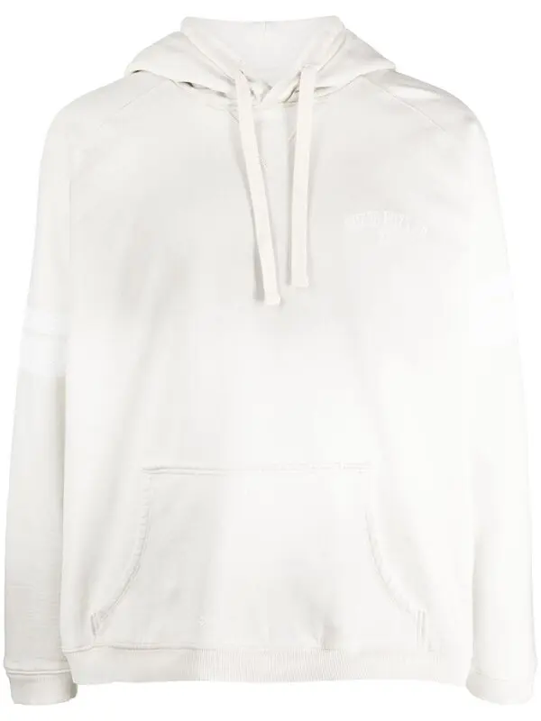 Guess Slogan-print Striped Hoodie