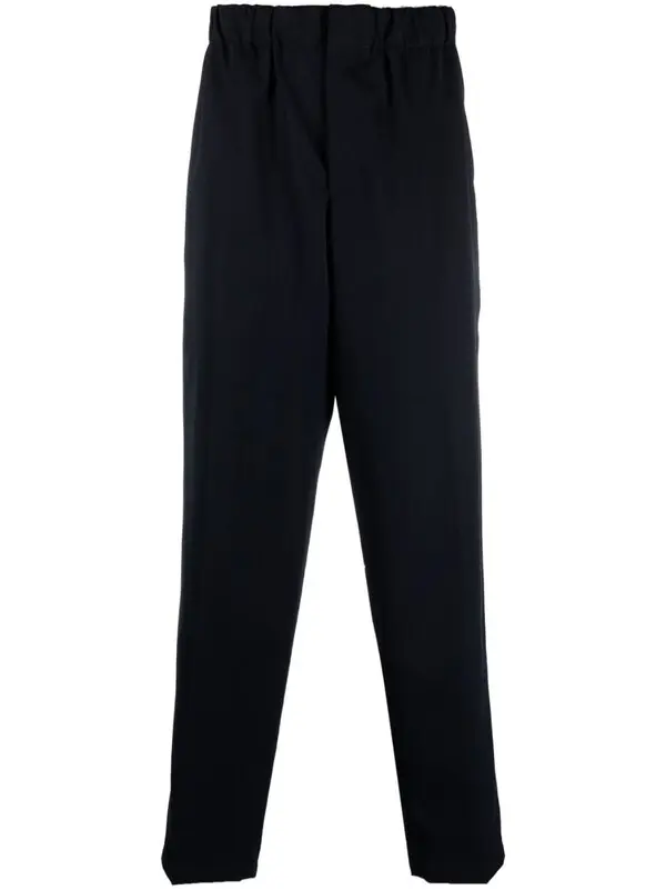 JIL SANDER Elasticated-waist Tapered Trousers - Blue