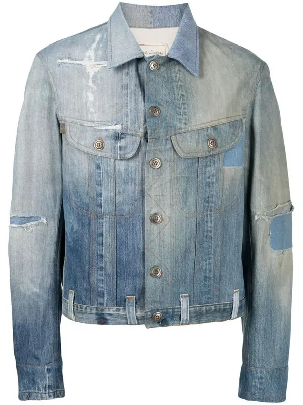 GREG LAUREN Distressed-effect Denim Jacket
