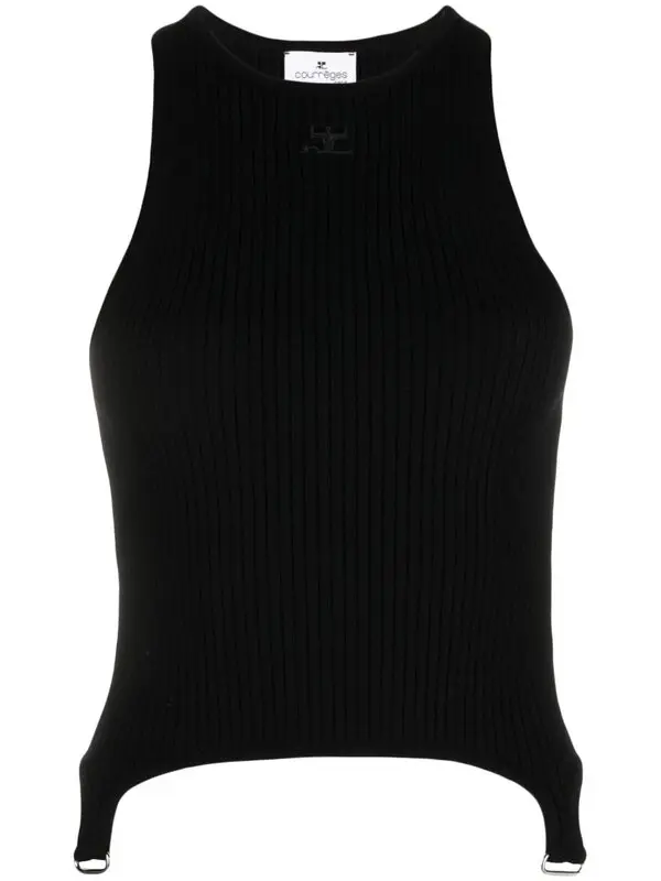 COURREGES Logo Sleeveless Knit Top