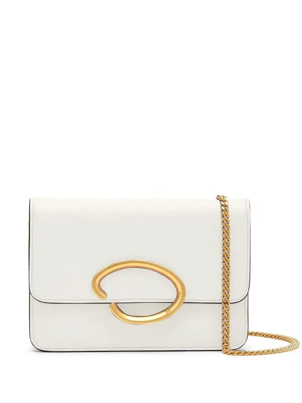 Oscar De La Renta Pochette Leather Cross Body Bag - White