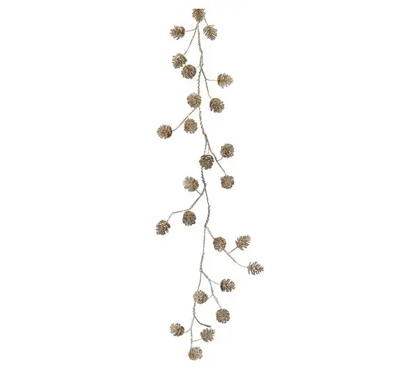 MELROSE Gold Pinecone Twig Garland