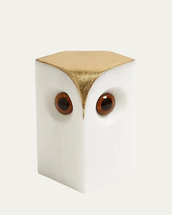 GLOBAL VIEWS Alabaster Owl Small