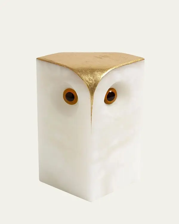 GLOBAL VIEWS Alabaster Owl Large