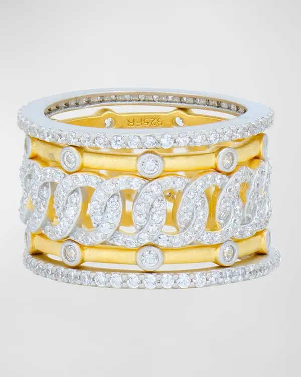 Freida Rothman Chain Of Shine 5-stack Ring
