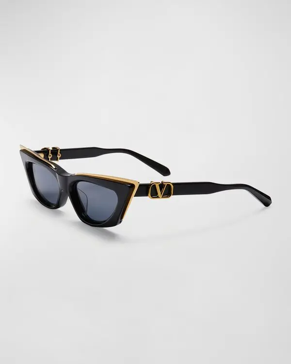 Valentino Garavani Vgoldcut I Cat-eye Sunglasses - Blk-gld