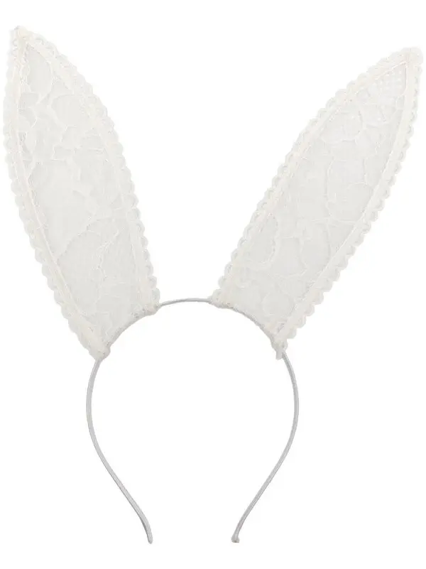Fleur Du Mal Lace Bunny Ears Headband - White
