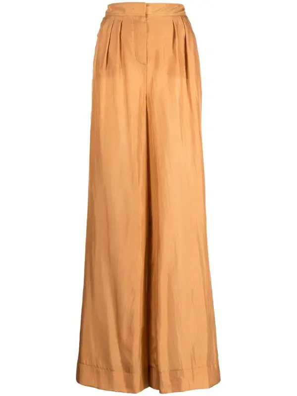 Alberta Ferretti Long-line Silk Palazzo Pants