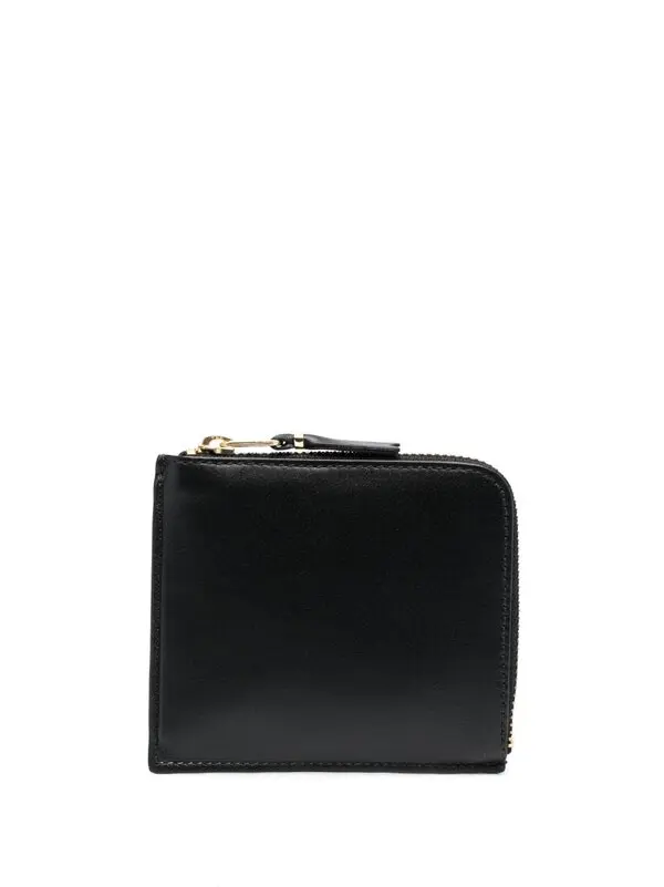 Comme Des Garçons Checkerboard-lining Leather Wallet - Black