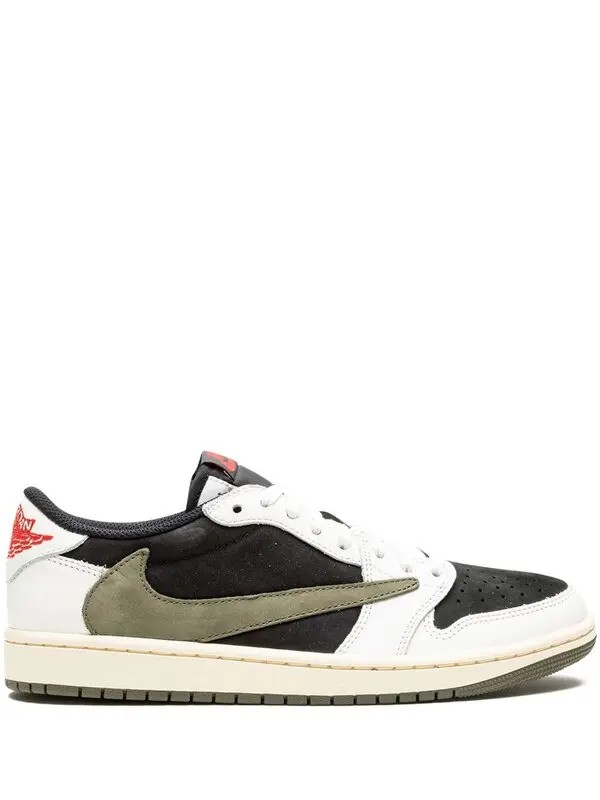 JORDAN X Travis Scott Air 1 Low Og Olive Sneakers - White