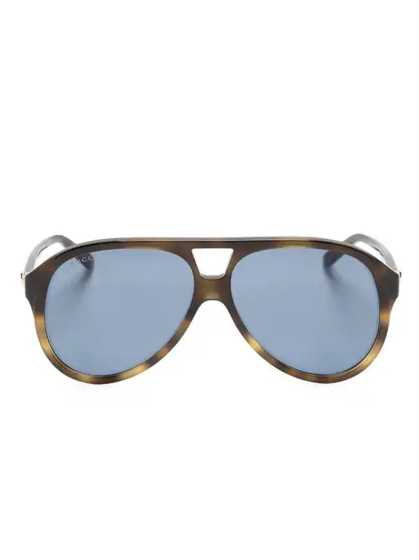 Gucci Tortoiseshell Pilot-Frame Sunglasses - Brown  display picture 3