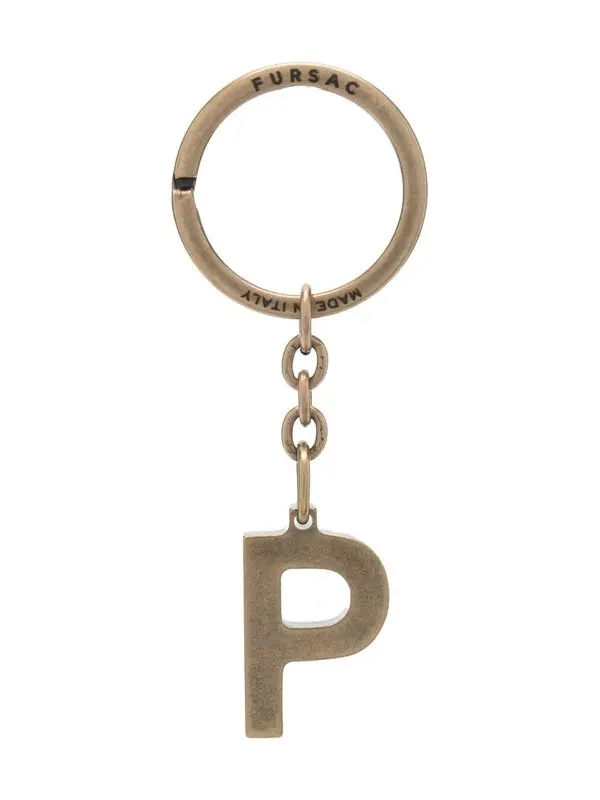 FURSAC P Letter Key Ring - Gold | Editorialist