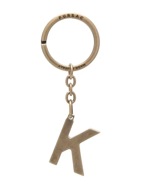 FURSAC K Letter Key Ring - Gold | Editorialist