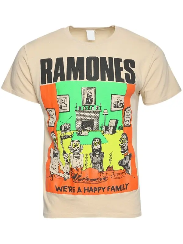 Madeworn Ramones-Print Cotton T-Shirt In Orange - 30% Off