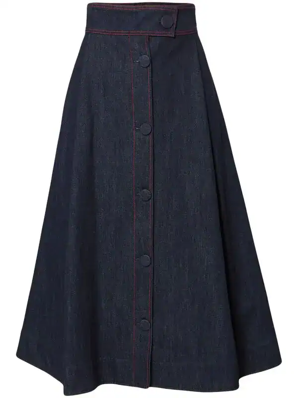 Farfetch Pleated Denim Button Skirt Pleated Denim Button Skirt Cheap