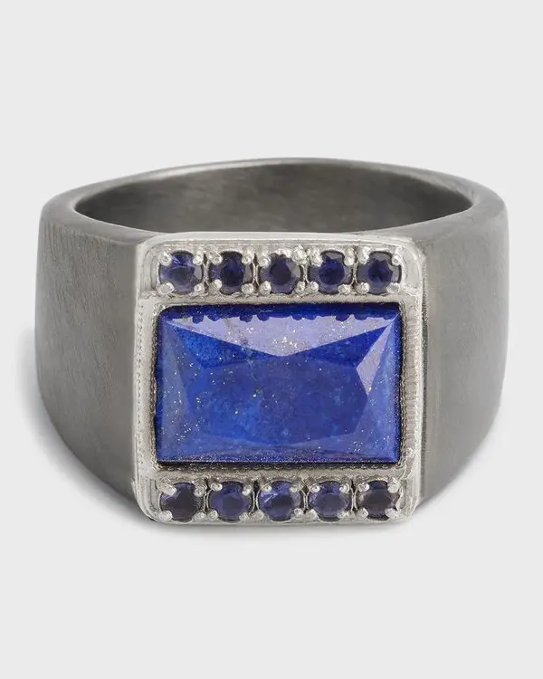 Armenta Lazuli And Iolite Signet Ring - Lapis