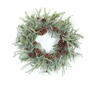 MELROSE Mixed Pine Wreath W/pinecone Accents 29 5'd