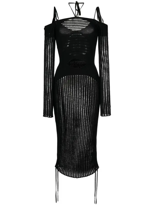 ANDREĀDAMO Semi-sheer Midi Dress