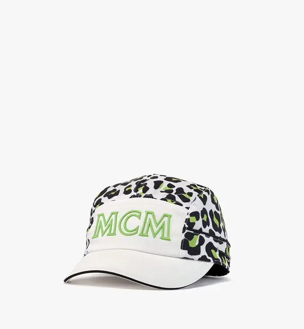 Mcm Leopard Print Logo Cap - Multi | Editorialist