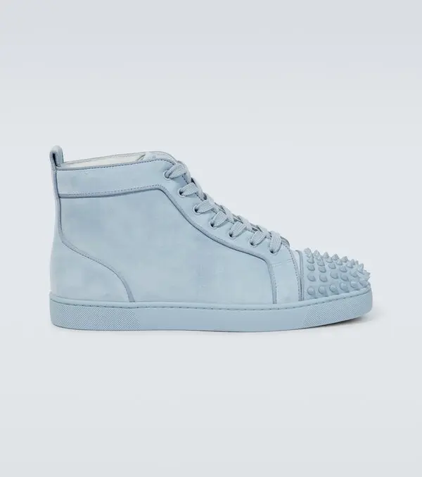 CHRISTIAN LOUBOUTIN Louis Spikes Suede High-top Sneakers