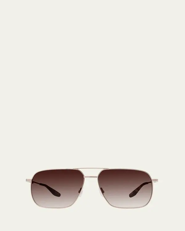Barton Perreira Royale Titanium Aviator Sunglasses - Gold/silver/smokey Topaz