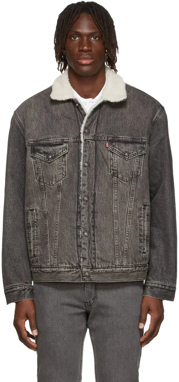 Levi's Sherpa Trucker Jacket Black Sherpa Lined Denim Jacket