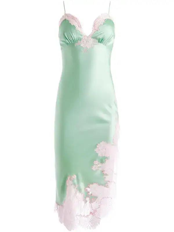 alice and olivia mint green dress Mint Floral Silk Dress|Dress main image 0