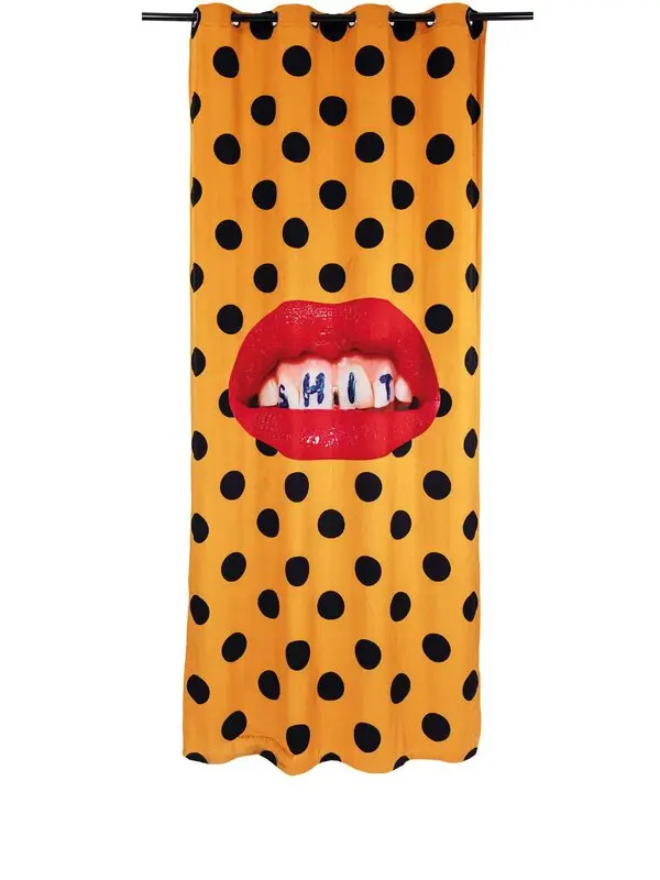 SELETTI Graphic-print Curtain Shower - Orange