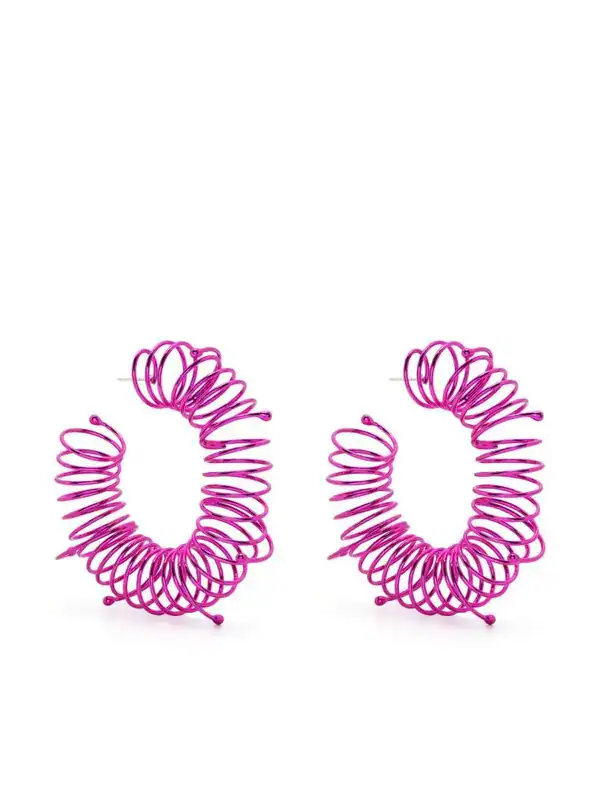 Hugo Kreit Spring Hoop Earrings - Pink | Editorialist display picture 1
