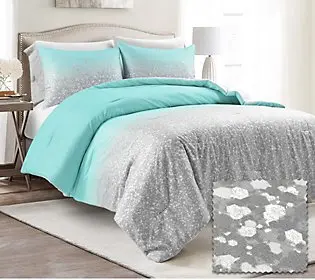 LUSH DECOR Glitter Ombre Metallic Print Comfort Er 5-pc F/q
