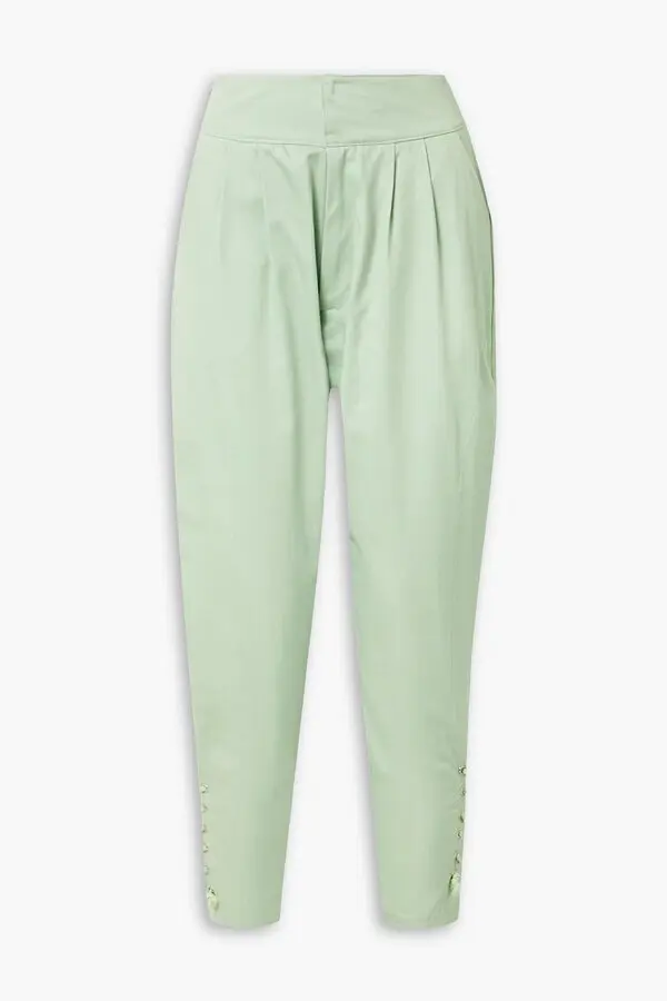 Paradised Arielle Lace-up Cotton-twill Tapered Pants