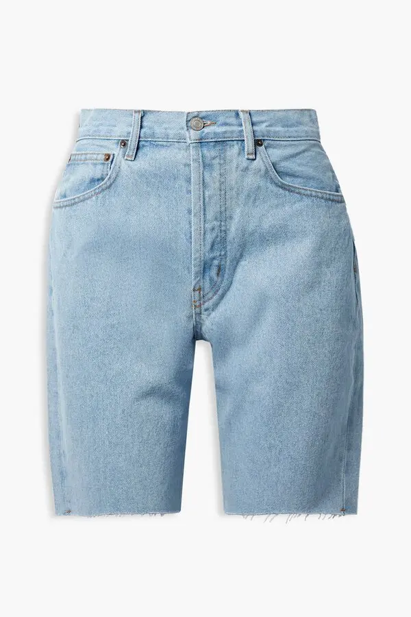Still Here Sunset Striped Denim Shorts